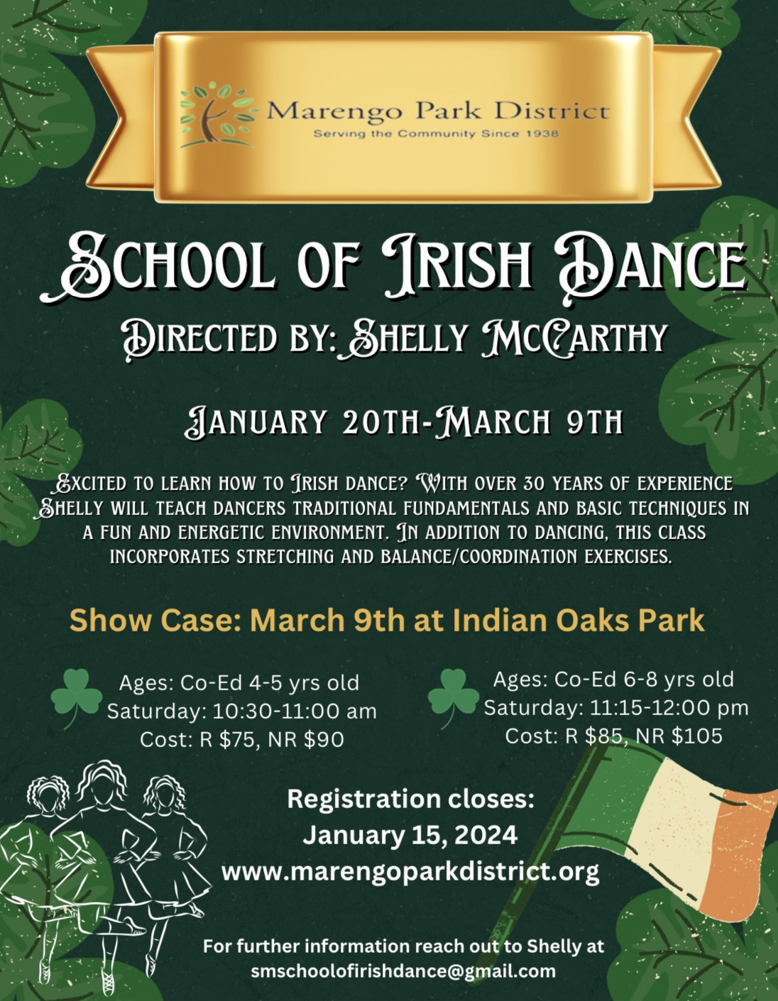 Irish Dance Classes coming to the park – Marengo Park District